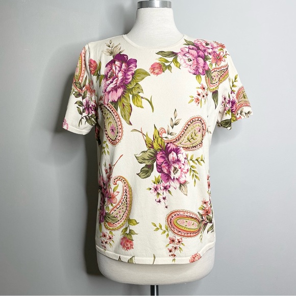 Alfred Dunner | Tops | Alfred Dunner Paisley Floral Beaded Sequined ...